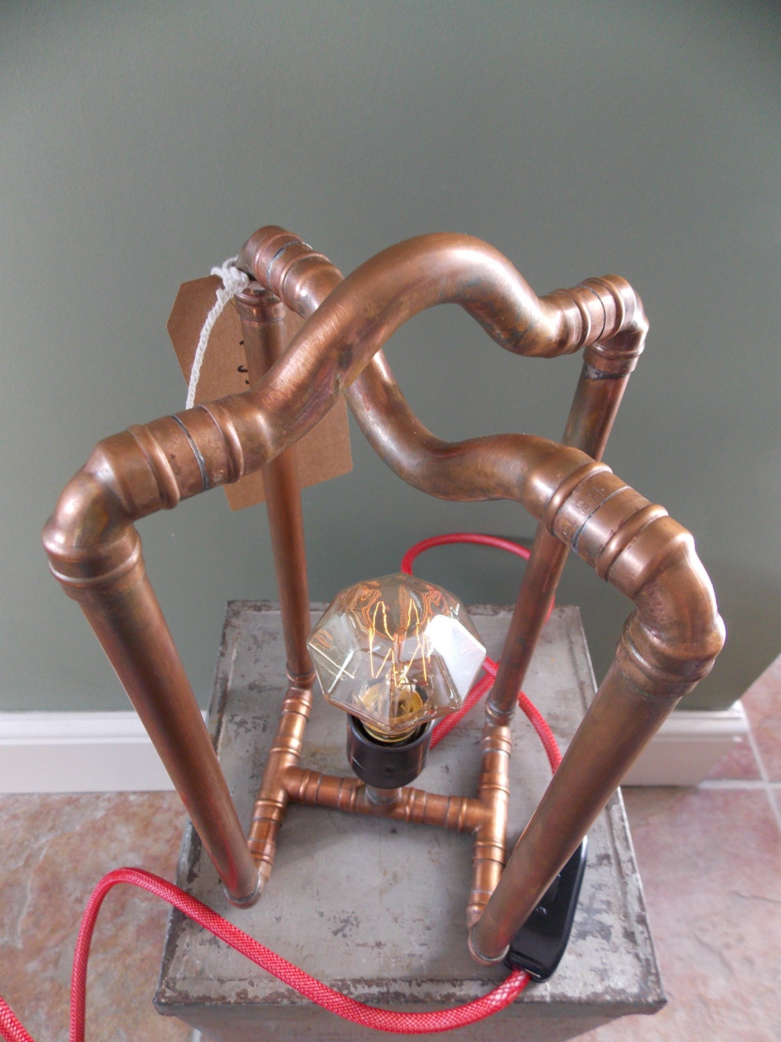 Magnus Copper Industrial Table Desk Lamp Light in Its Raw Copper Form ...