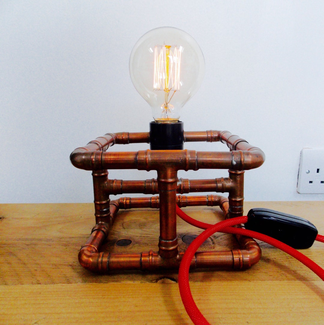 Otto Copper Industrial Table Desk Lamp Light in Its Raw Copper Form - Etsy