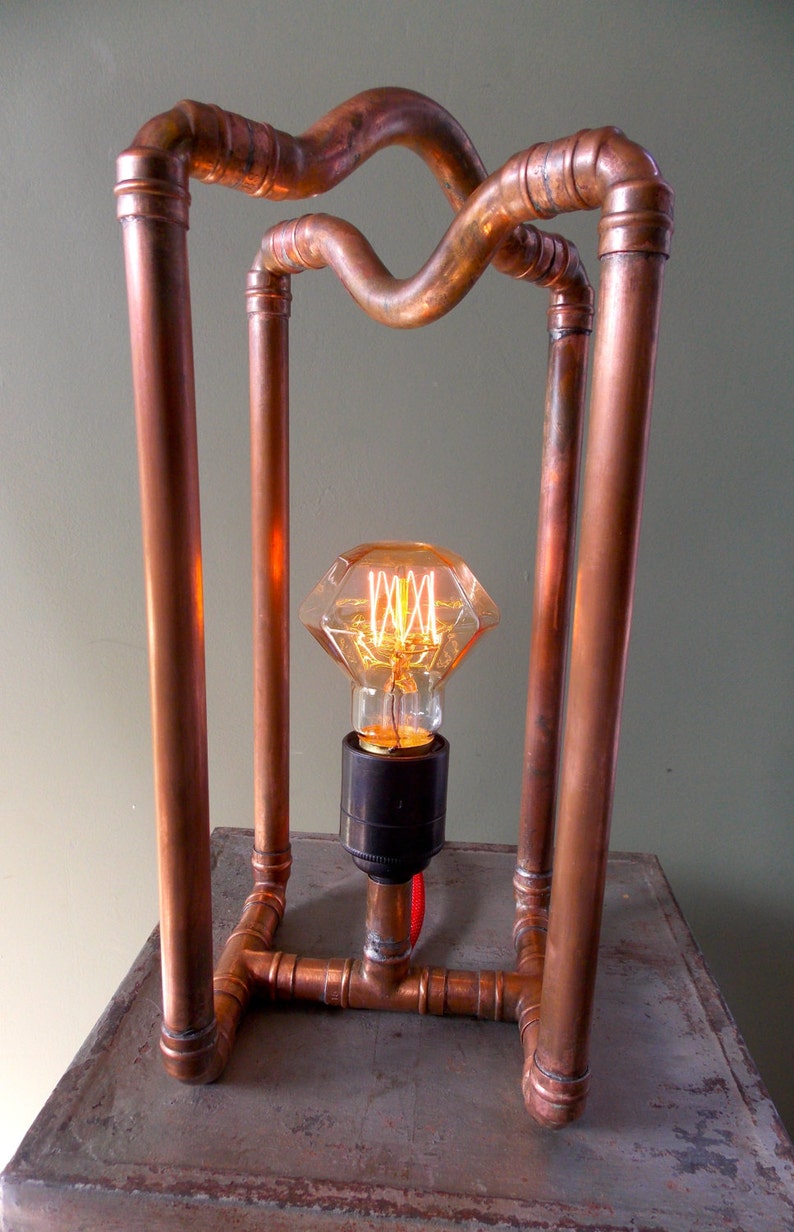 Magnus Copper Industrial Table Desk Lamp Light in Its Raw Copper Form ...