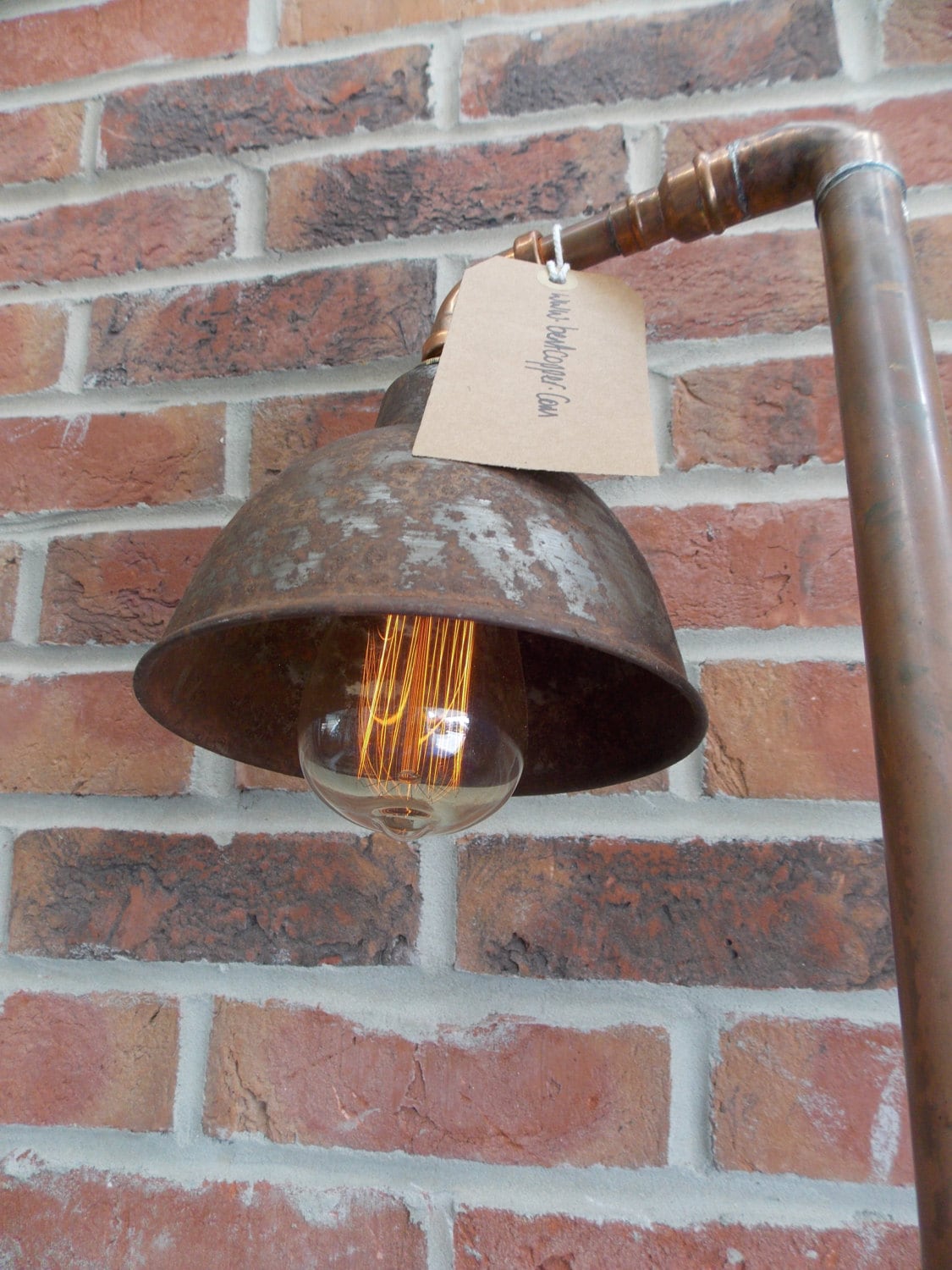 Jack the Lamp Copper Industrial Car Jack Lamp With Rustic Distressed ...