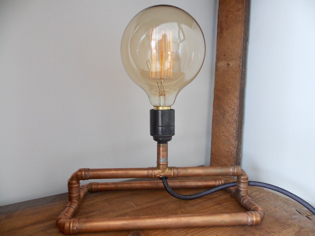 A Hector Copper Industrial Table Desk Lamp Light From Recycled Copper ...