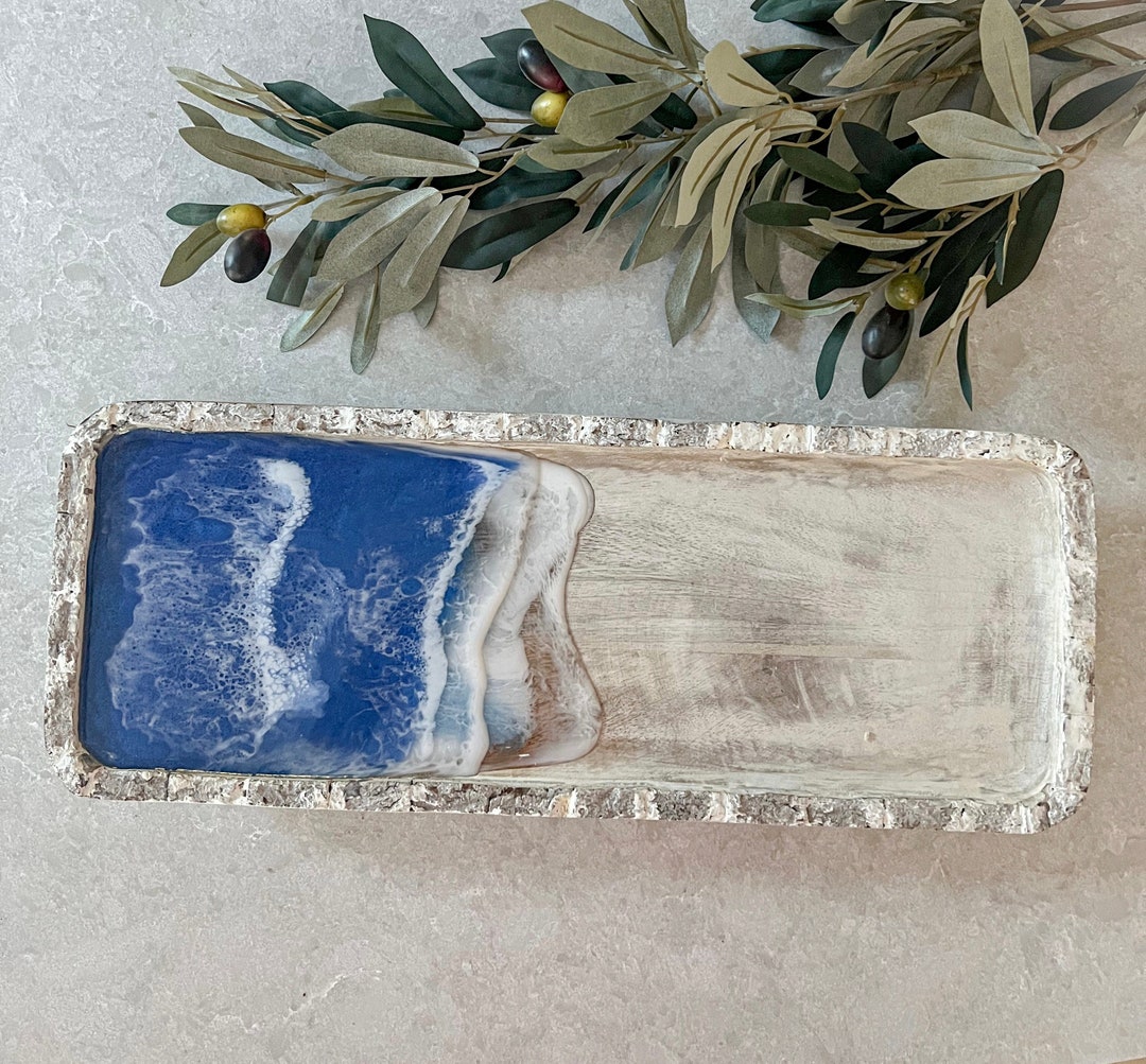 Ocean Waves Rustic Resin Tray, Cheese Board , Charcuterie Board ...