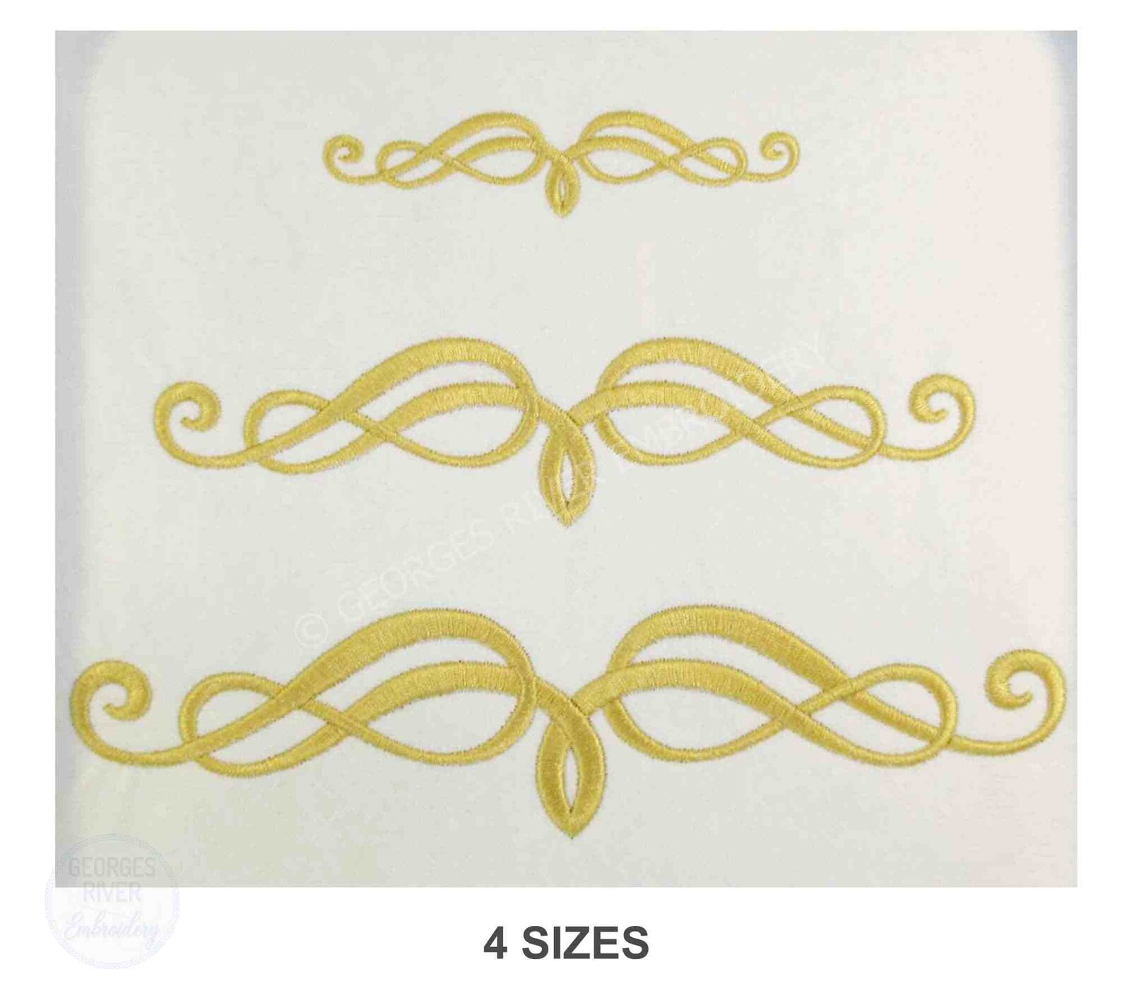 Embroidery Design Scroll 4 Sizes - Etsy