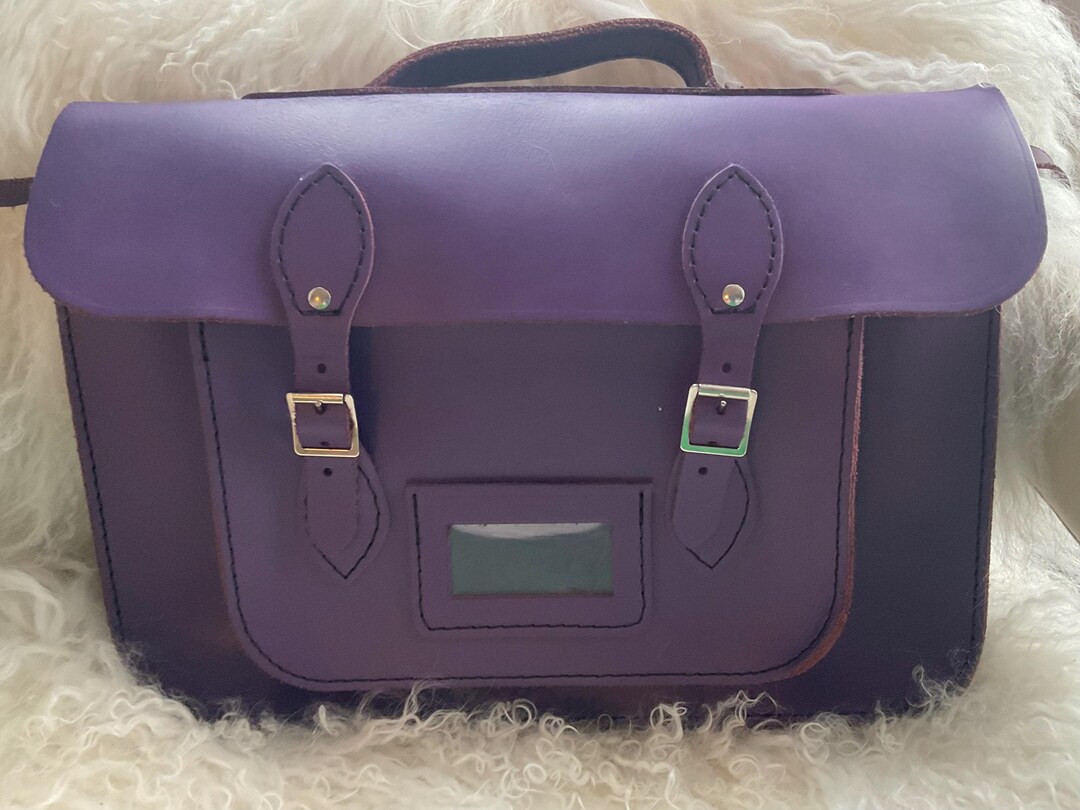Large Vintage Purple Scaramanga Leather Cross Body Bag/satchel Adj ...