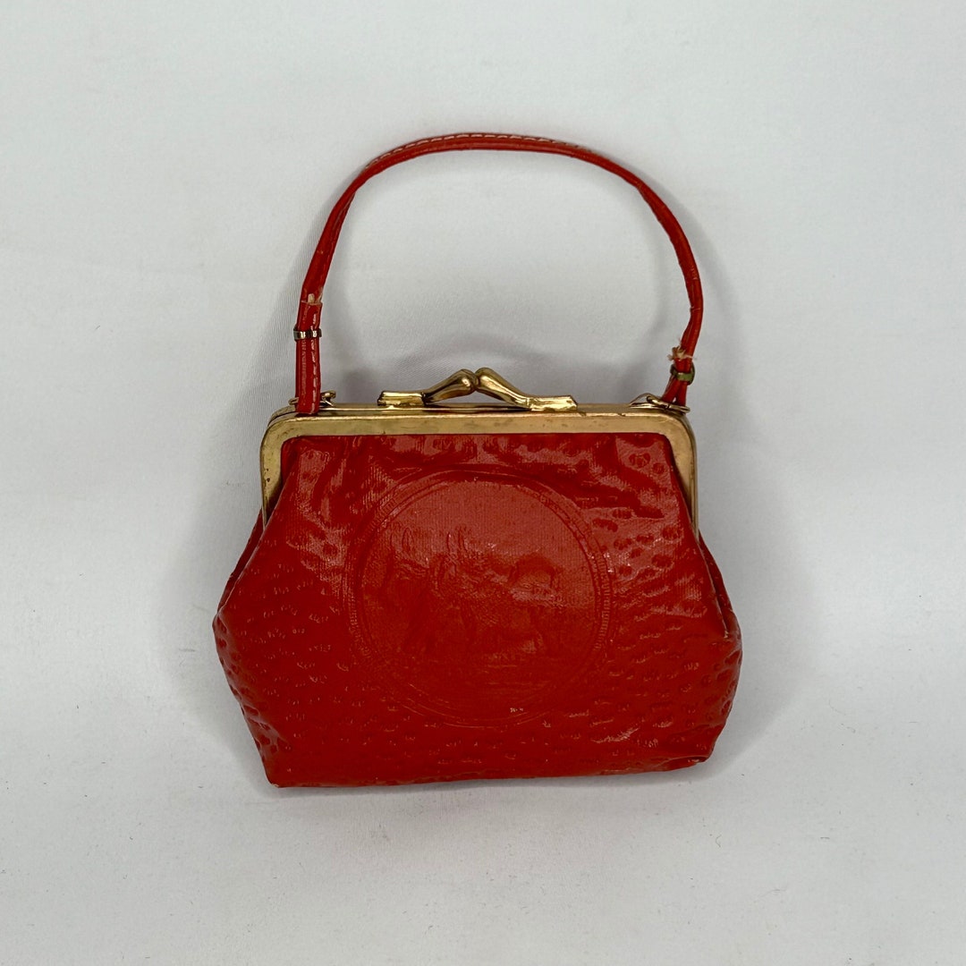 Original 1950's 60'S Red Rexine Vintage Novelty Scotty Dog Purse New ...