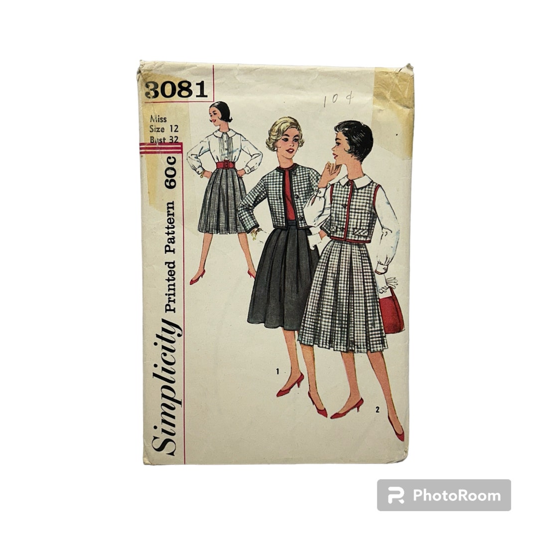 Original Paper 1950’s 32” Bust Jacket Skirt & Blouse Sewing Pattern by ...
