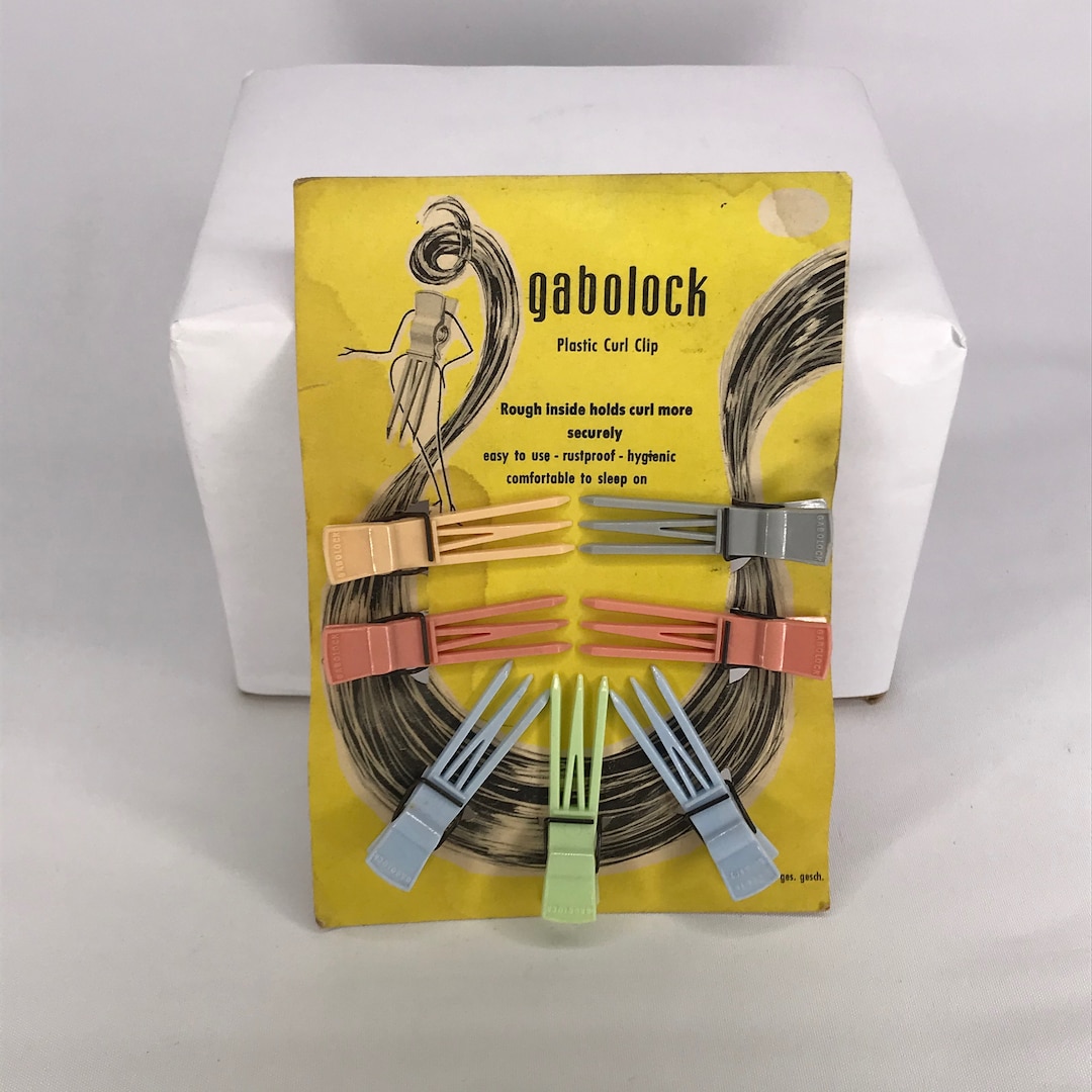 1950's Vintage Deadstock New Old Stock GABOLOCK Plastic Pin Curl Clips ...
