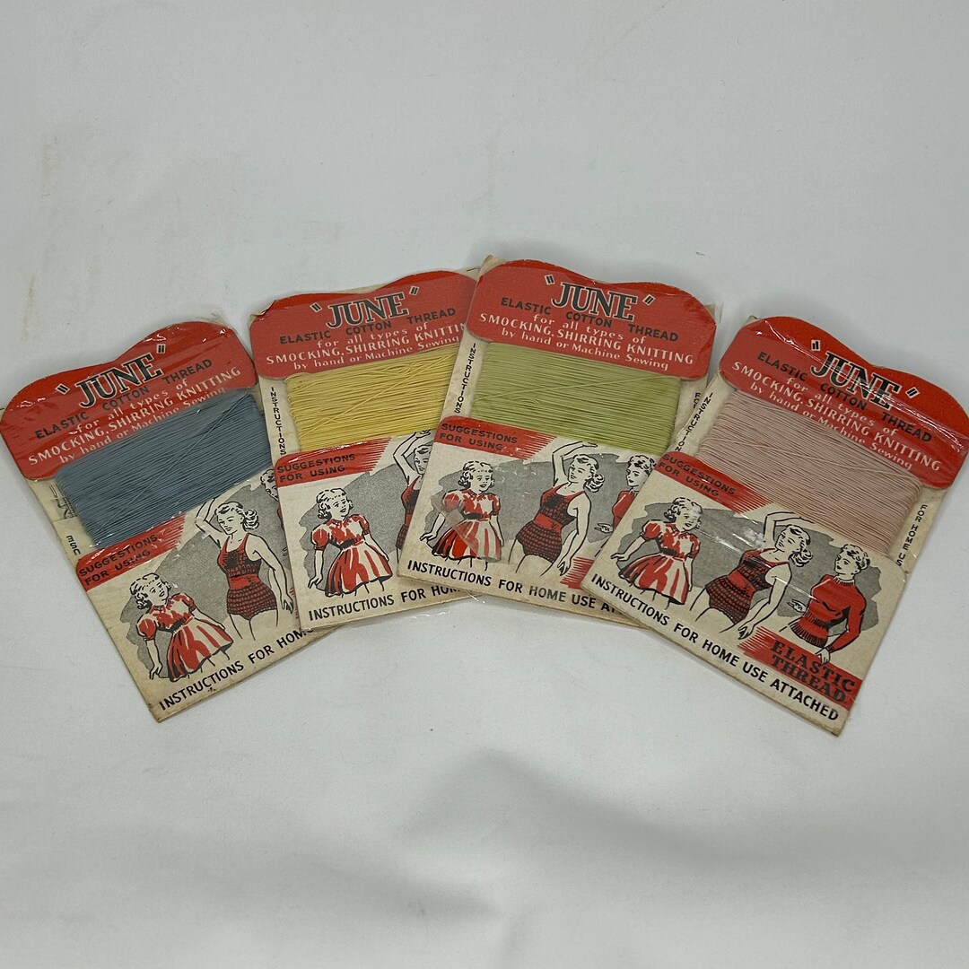 Unused Vintage 1950's JUNE Shirring Elastic Cotton Thread Vintage New ...
