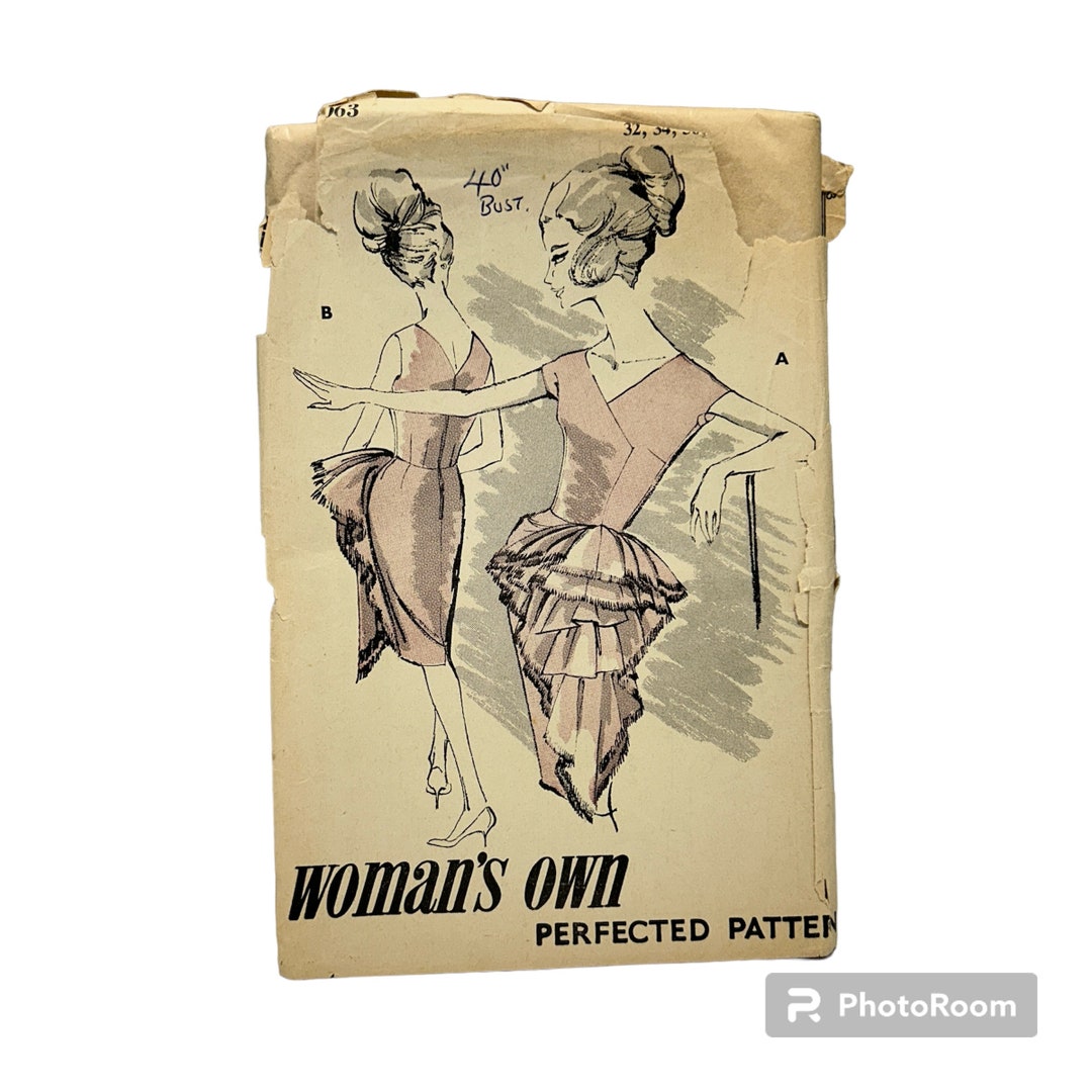 Original Paper 1960’s 40” Bust Cocktail Dress Sewing Pattern by Woman’s ...