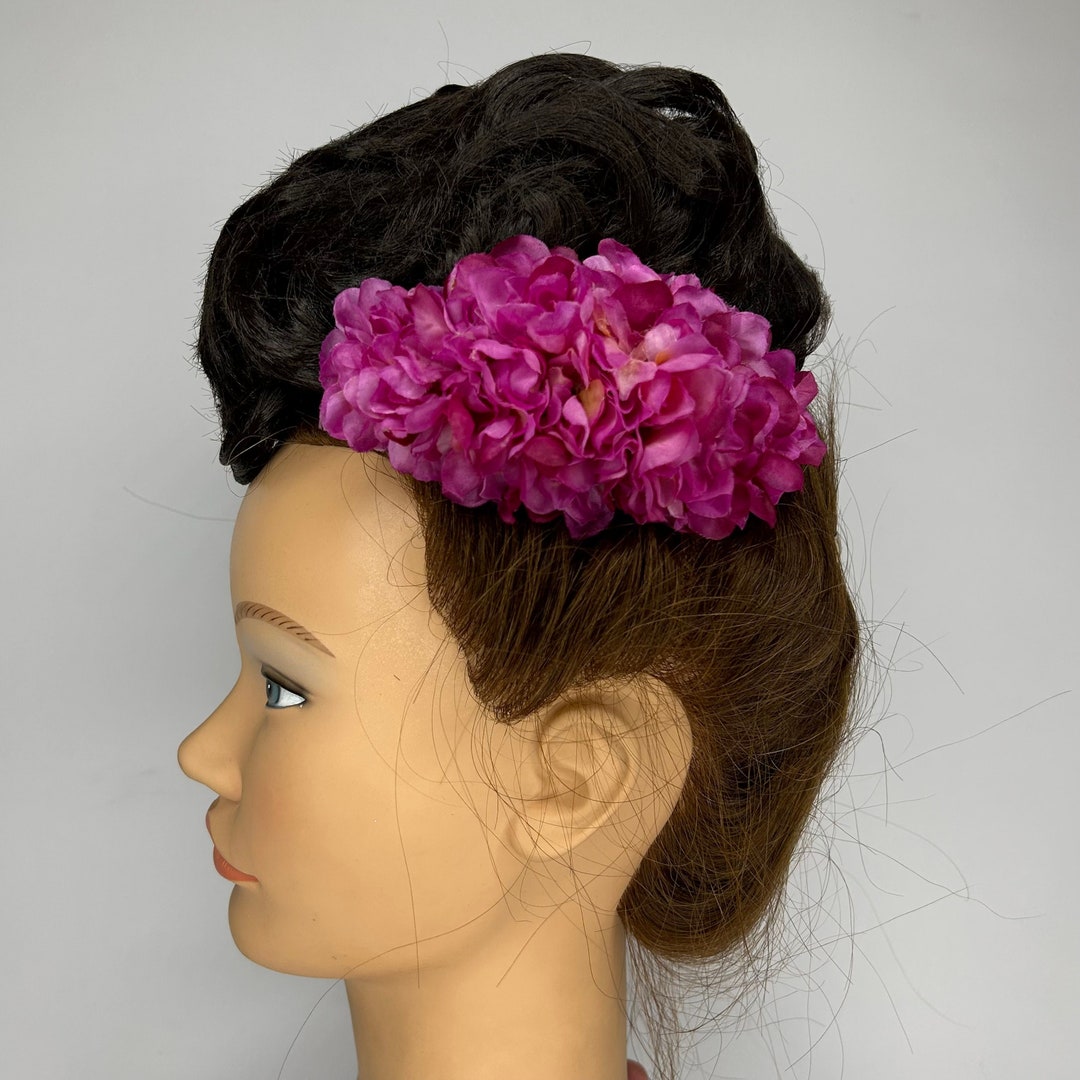 Pink Delphinium Arrangement Bendy Hair Clip Vintage Style - Etsy