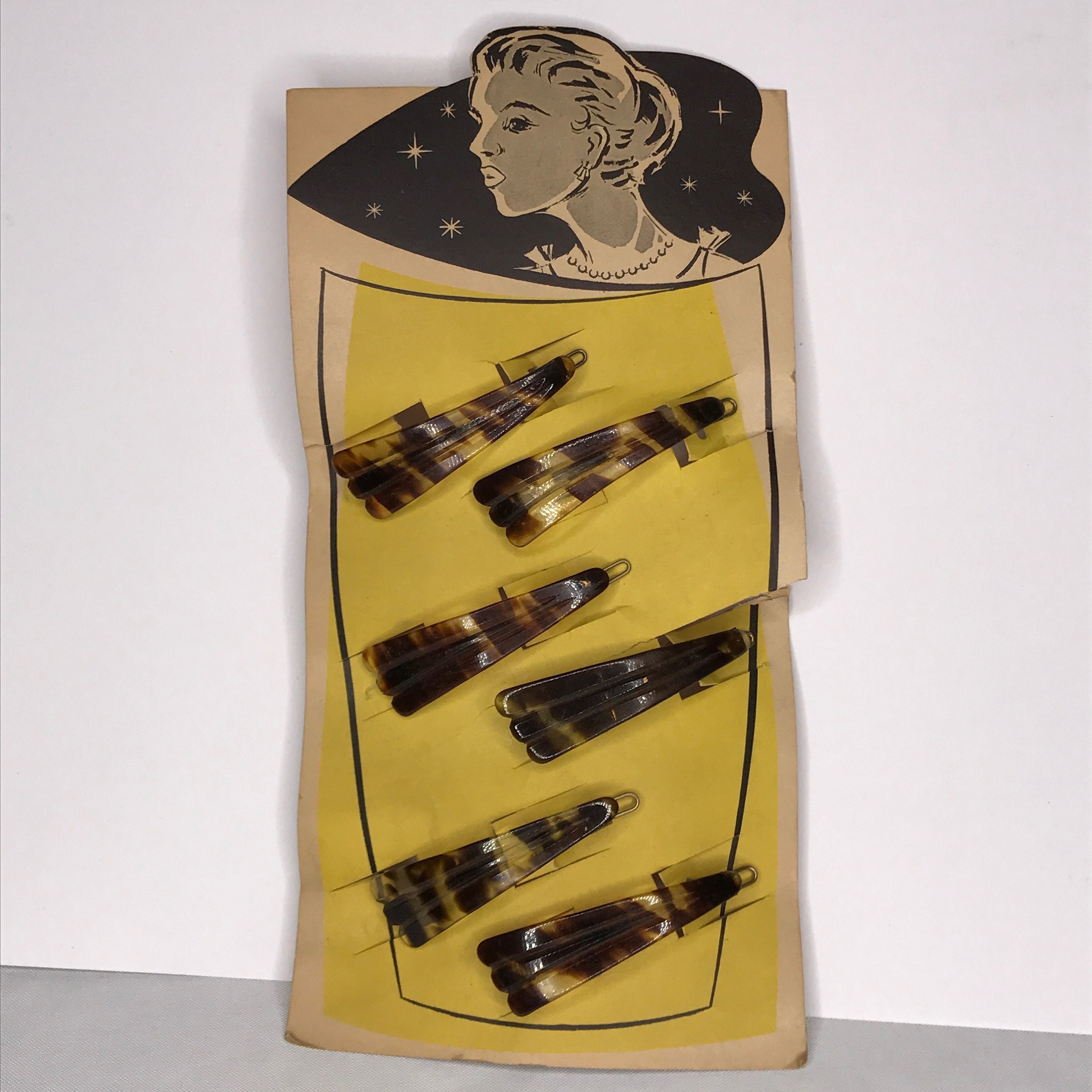 1950's SWOOSH Vintage Deadstock Tortoise Shell Lucite Small Hair Slide ...