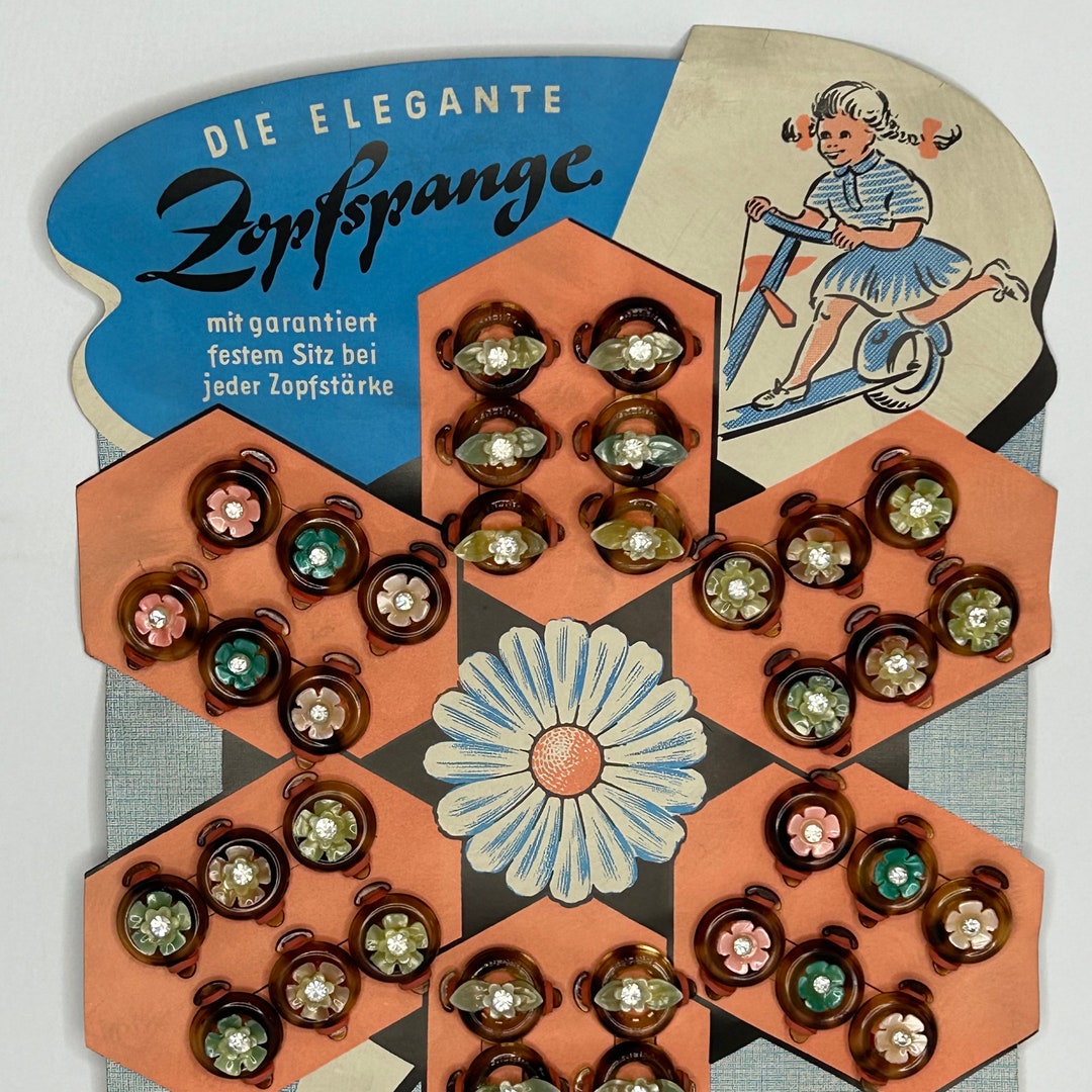 1 Amazing ZOPFSPANGE Card of 36 German Braid Plait Hair Holders ...