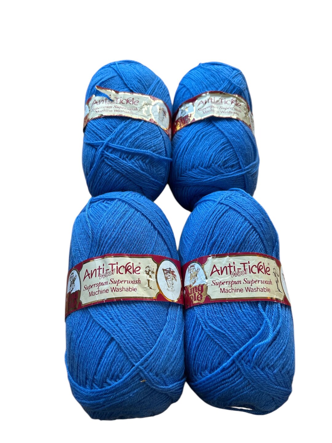 KING COLE Anti-tickle Wool Superspun Superwash 4 Ply Vintage Yarn 4 X ...