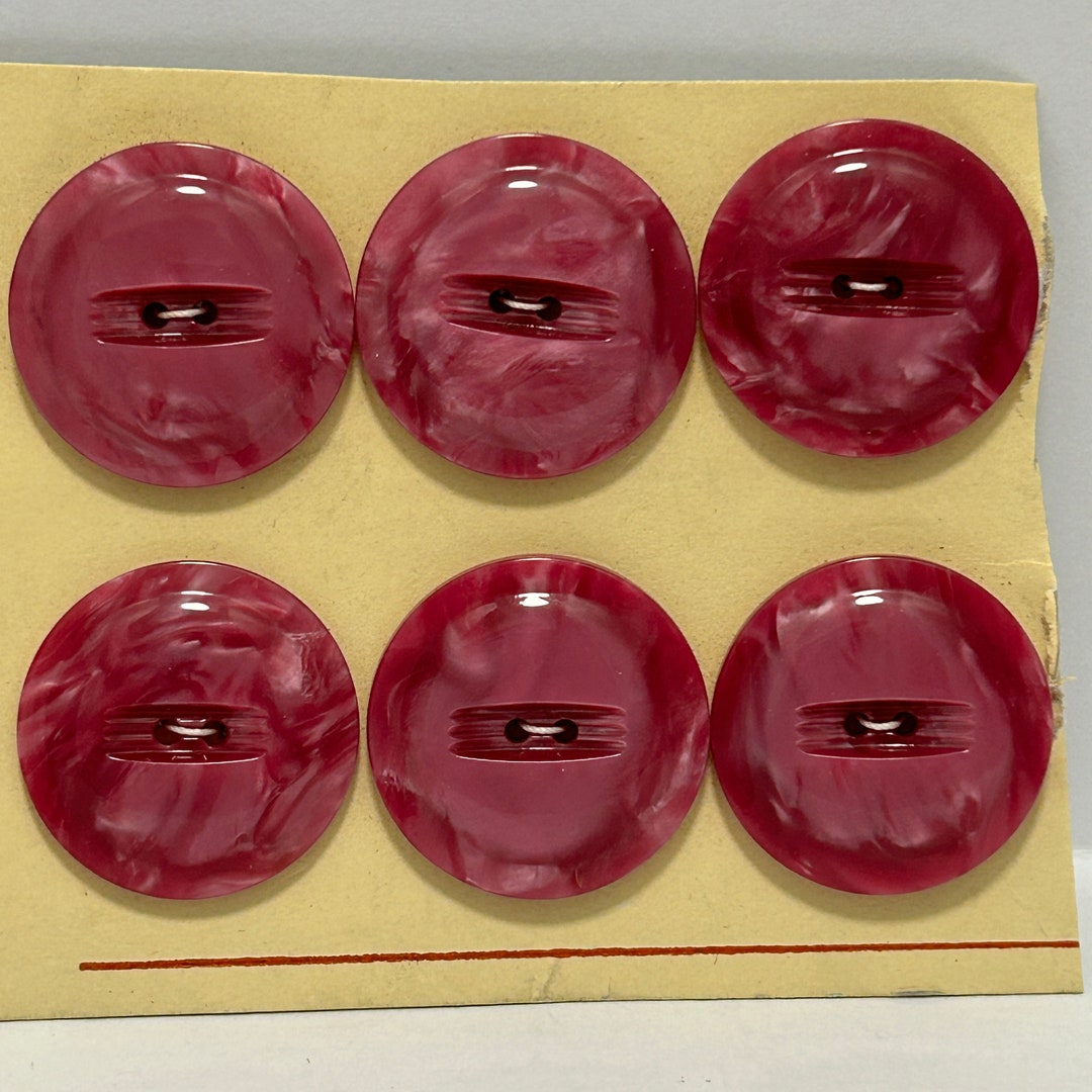 6 Light Purple 22mm 1940's Decorative Casein Buttons Original Vintage ...