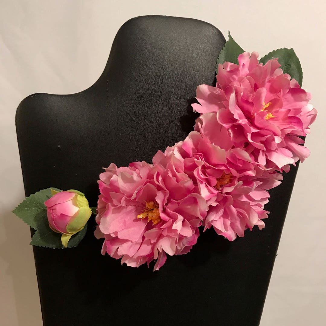 Limited Edition Pink Frilly Peony Cascade Hollywood Pin up Hair Flower ...