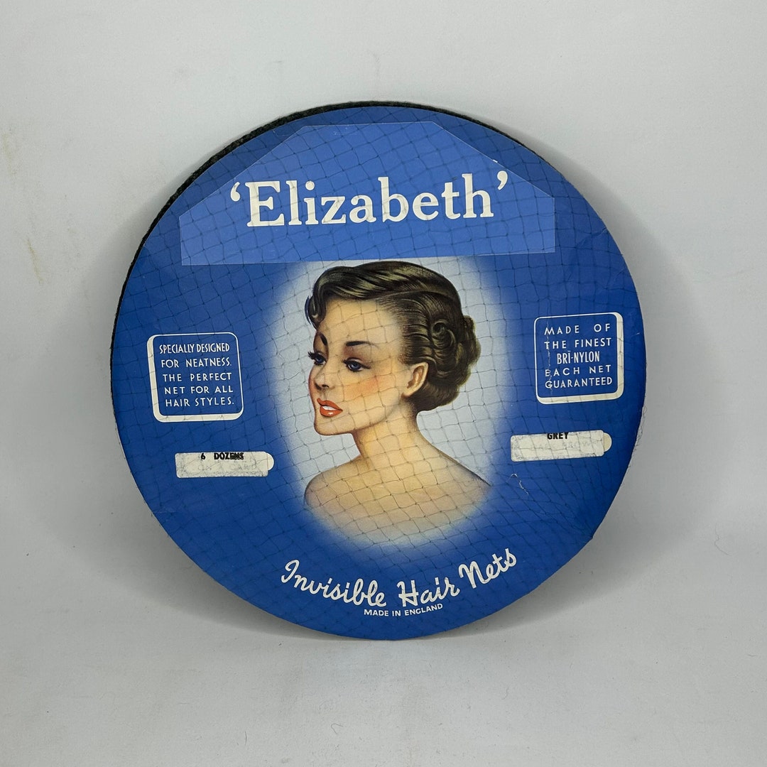 1 Card of 66 Elizabeth Bri-nylon Steel Grey Hairnets Made in England ...