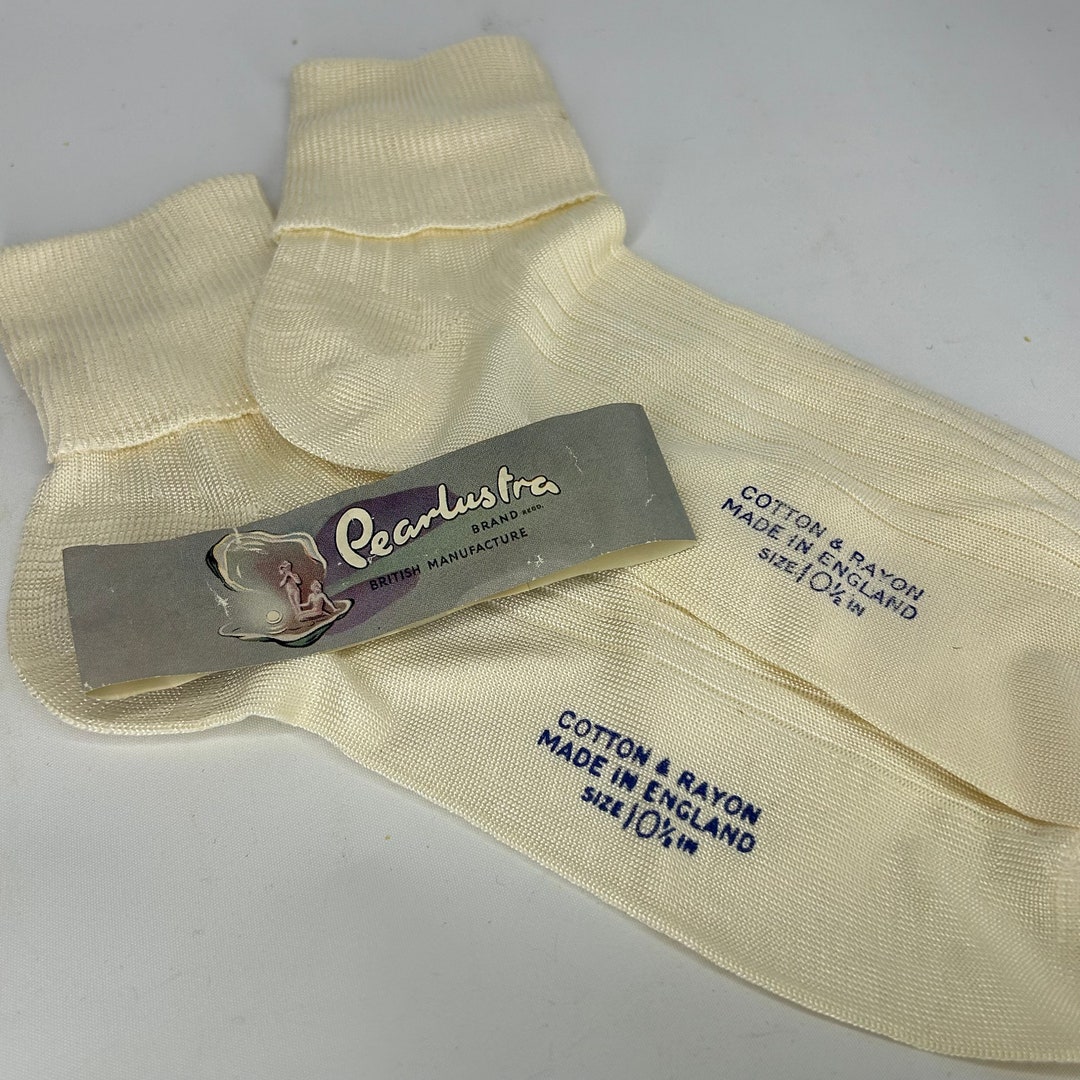 Original Vintage 1940's PEARLUSTRA Cotton & Rayon Socks British Made ...