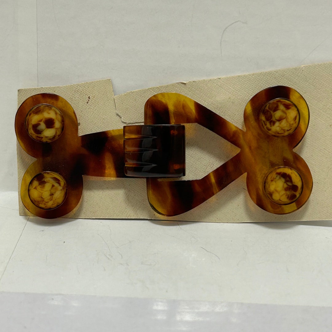 Large 1950s Faux Tortoiseshell Brown Lucite 2 Part Clasp Buckle 85mm X ...