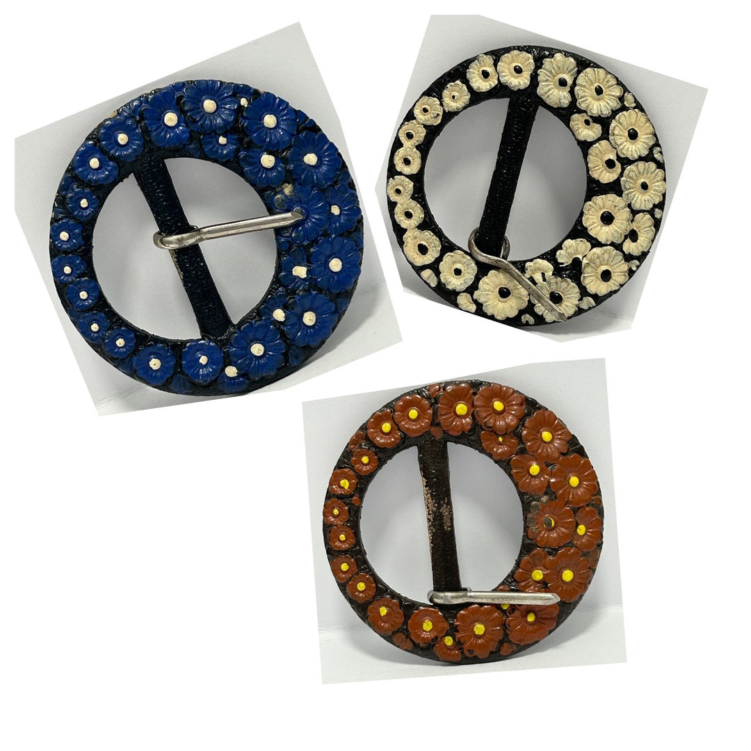 1940s Novelty Compressed Cardboard 55mm Buckle Vintage New Old Stock ...