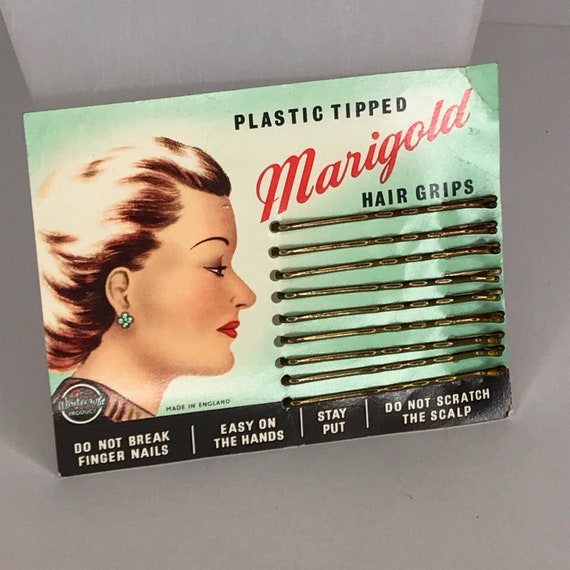 1950 s Vintage Deadstock New Old Stock Plastic Tipped MARIGOLD 50mm Long Straight Brown Hair Grips Etsy UK