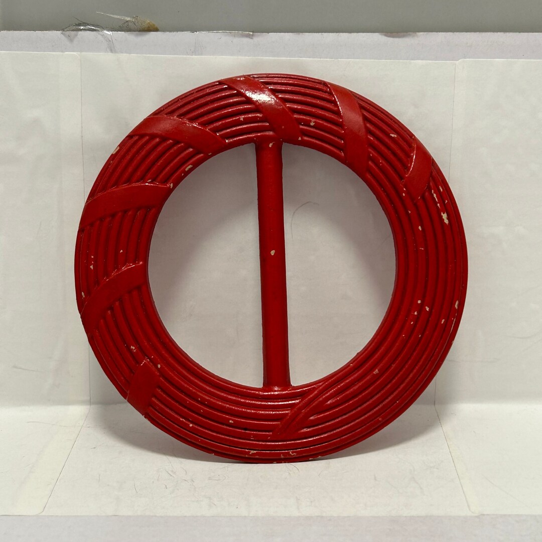 1940s Red Compressed Cardboard 95mm Buckle Vintage New Old Stock ...