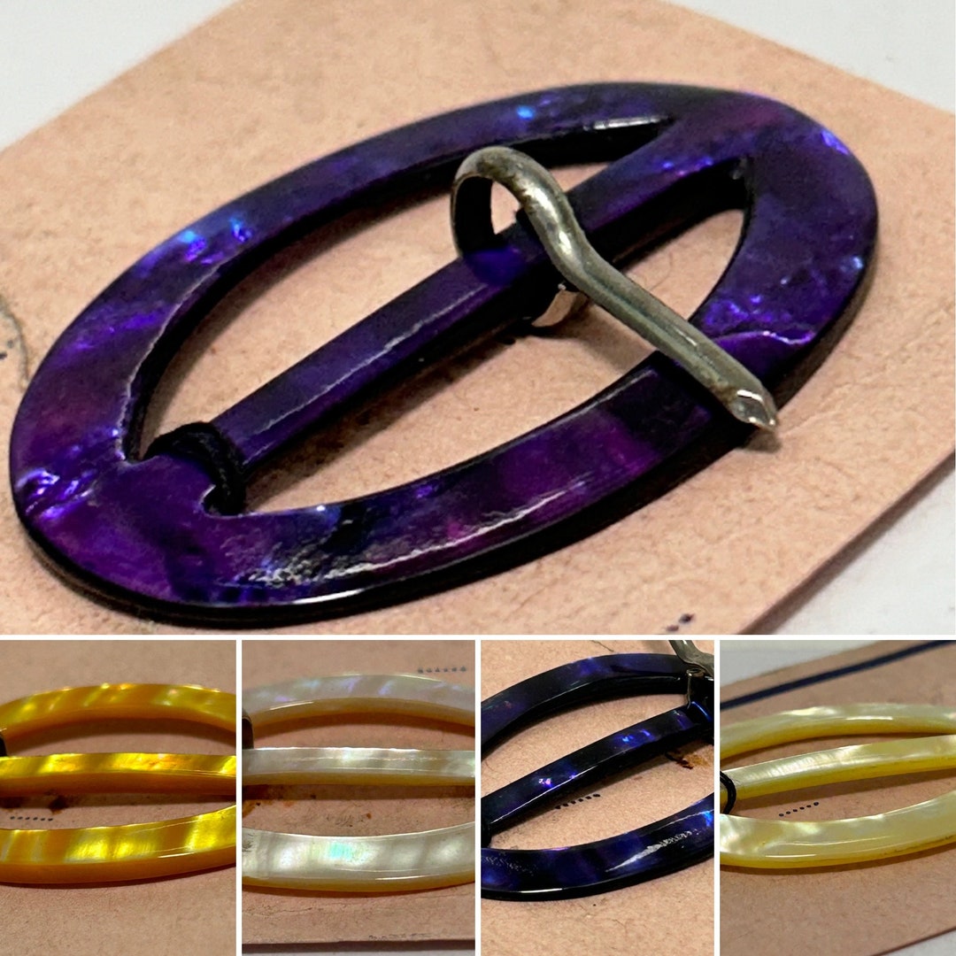 Small Mother of Pearl Shell Buckle 40mm X 27mm Original Vintage ...
