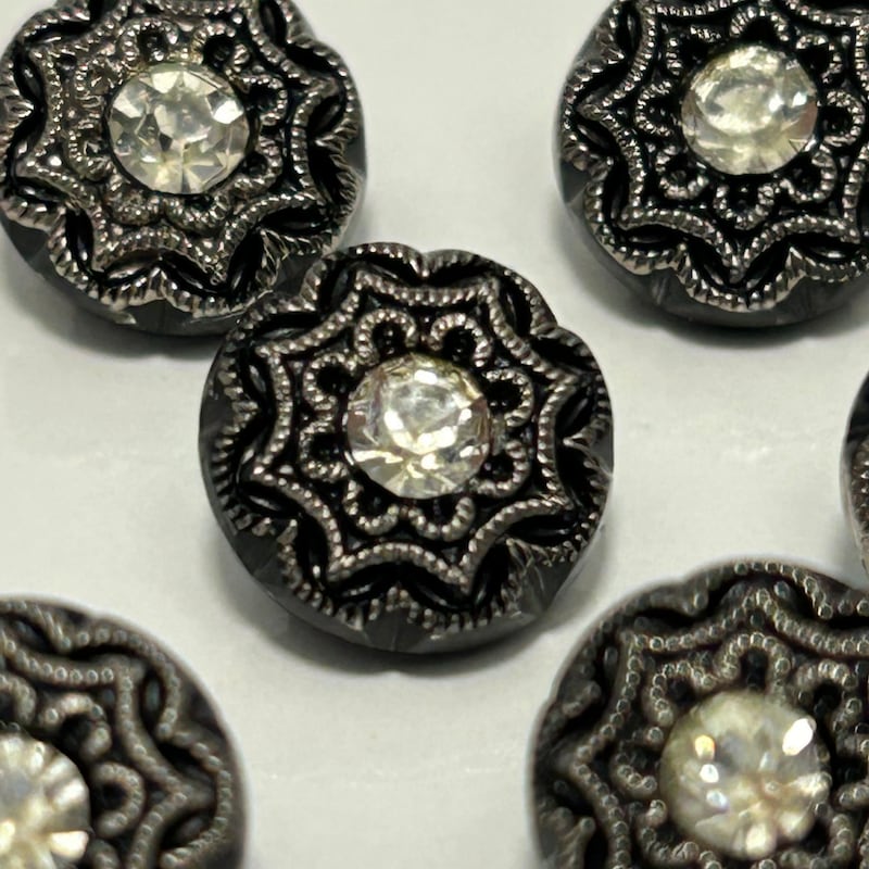 Black Rhinestone Buttons - Etsy