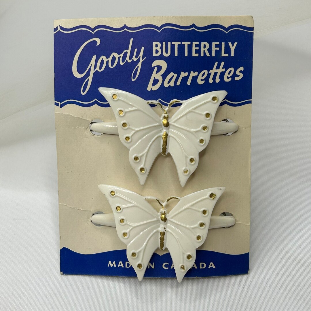 1950's Vintage Deadstock Pair of Goody Butterfly Barrettes Clip Hair ...
