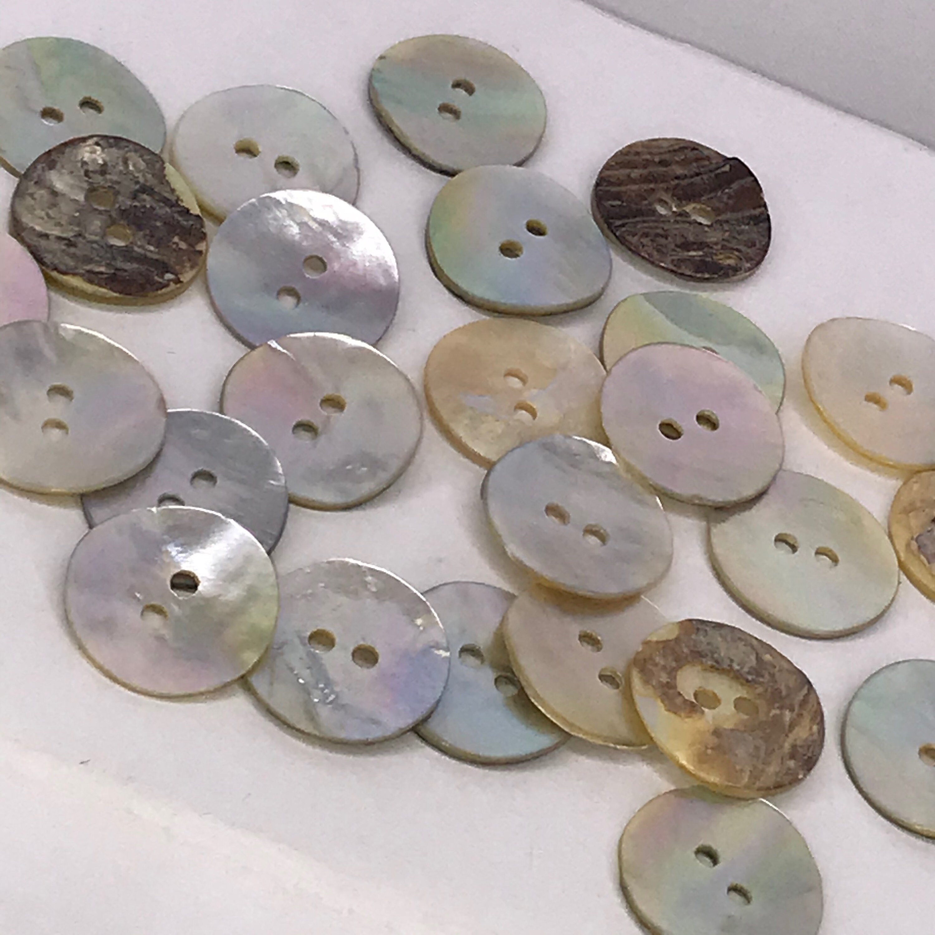 20 x 2 Hole Mother Of Pearl Shell Buttons 18mm Original | Etsy