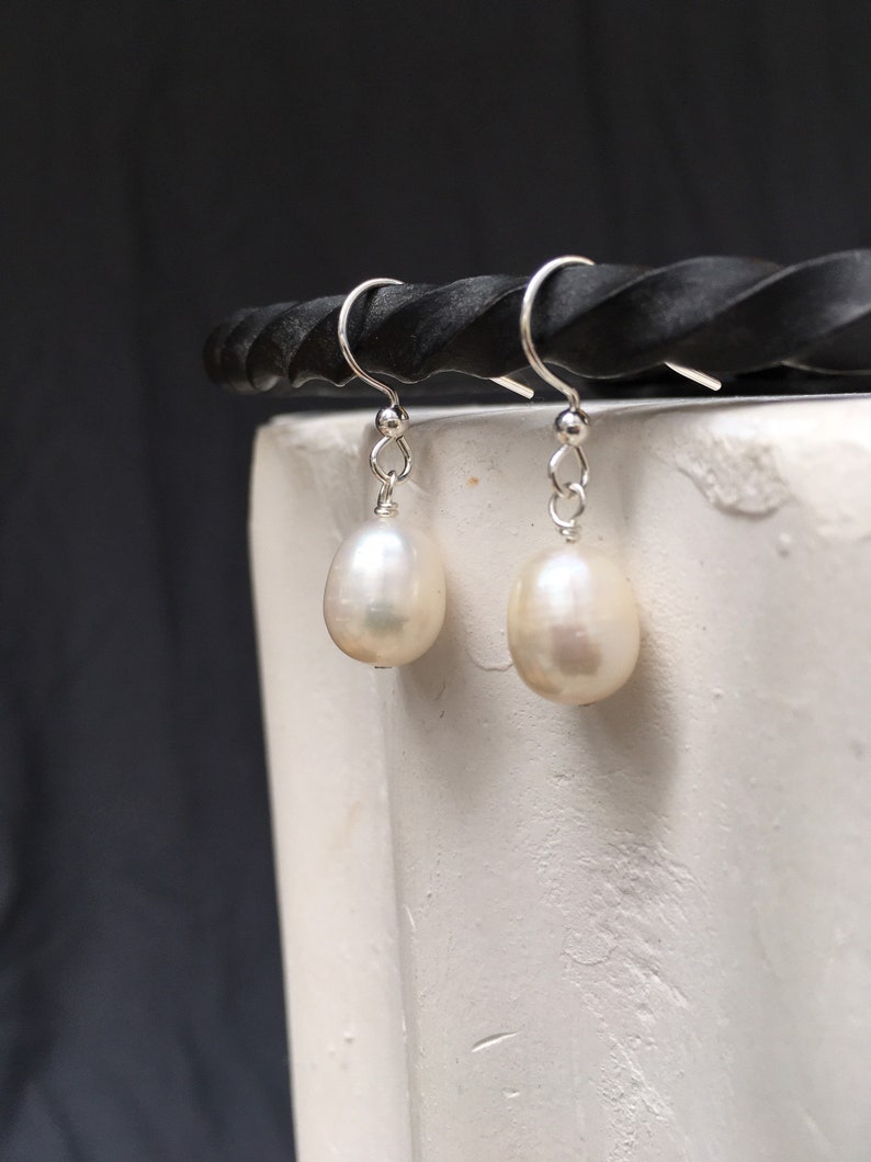 Cultured Freshwater Pearl Drops on Silver Plated or Gold - Etsy