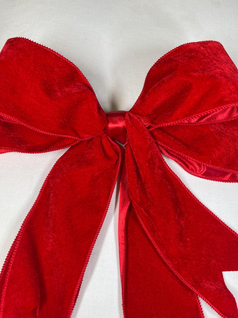 Red Velvet Bow, Tree Topper Bow, Christmas Bows - Etsy