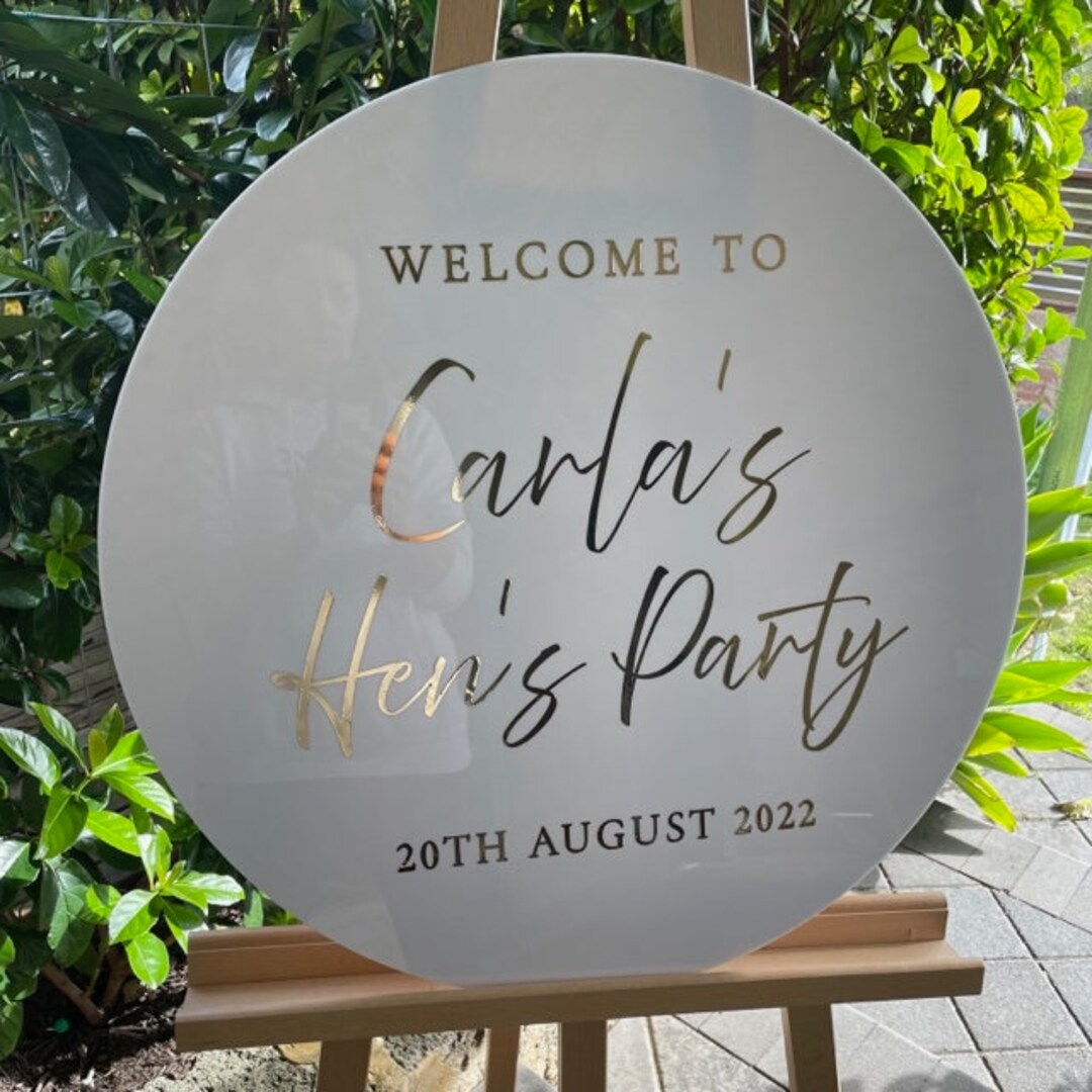 Hens Party Acrylic Sign Acrylic Round Sign Bridal Shower - Etsy