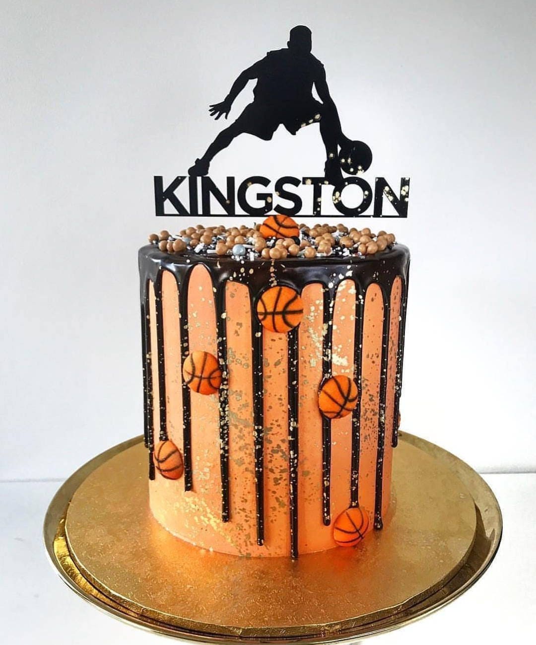 Basketball Cake Topper Acrylic Wood Cake Topper Sports Cake Custom ...