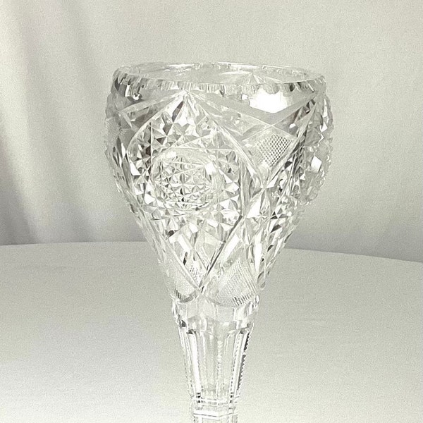 Cut Glass Vase - Etsy