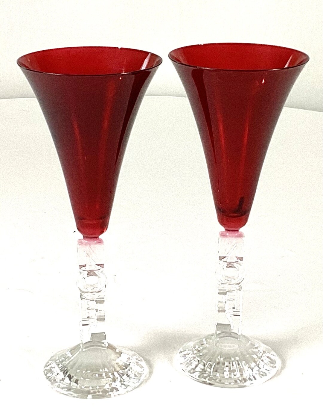 Noel- Crystal Ruby - Champagne, Glasses – Set of Two - Etsy