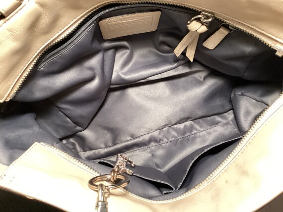 Coach- F17721- gallery soft shimmery leather EW tote… - Gem