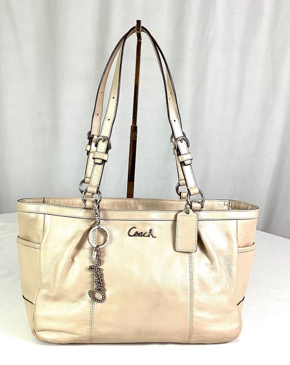 Coach- F17721- gallery soft shimmery leather EW tote… - Gem