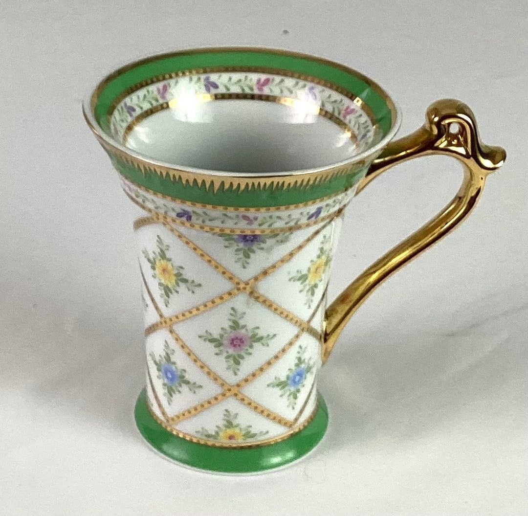 Nantucket Home Pedestal, Gold, Trimmed Coffee Cup - Etsy
