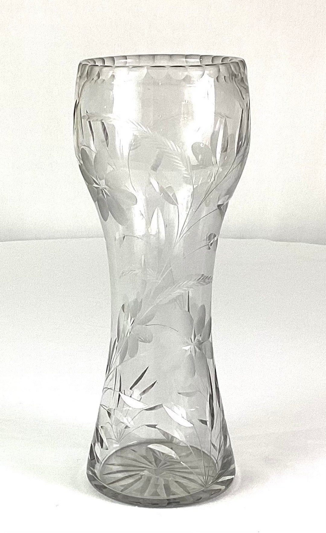 Contemporary Large Cut Glass Vase - Etsy