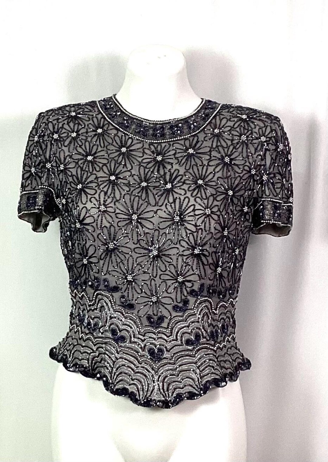 Papell Boutique Evening -pearl and Beaded Top -PM - Etsy