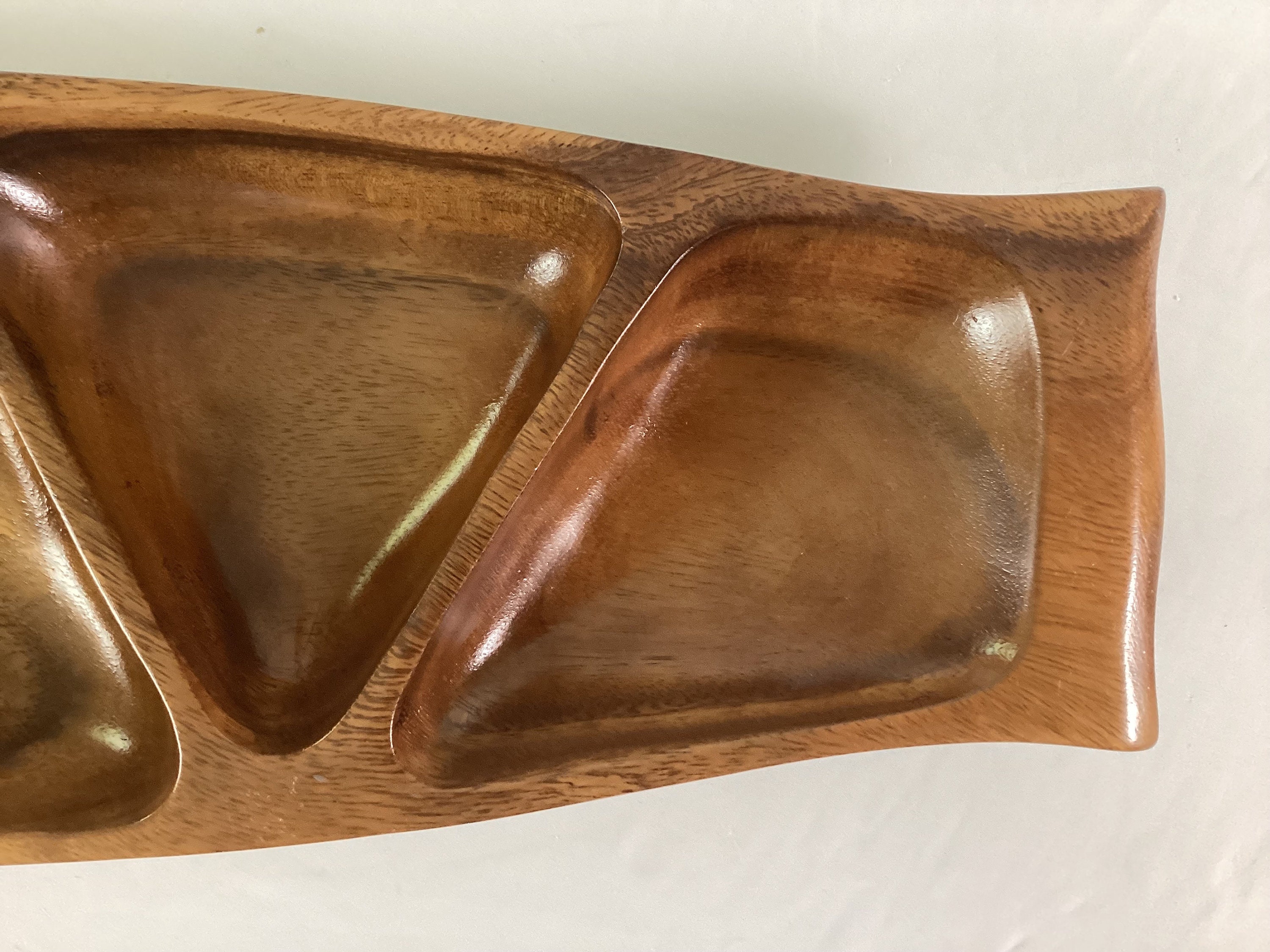 Hand Carved Leilani Monkey Pod Wood- Divider Platter/tray - Etsy