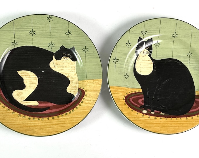 Warren Kimble-2000-cat Collection Plates – Pair - Etsy
