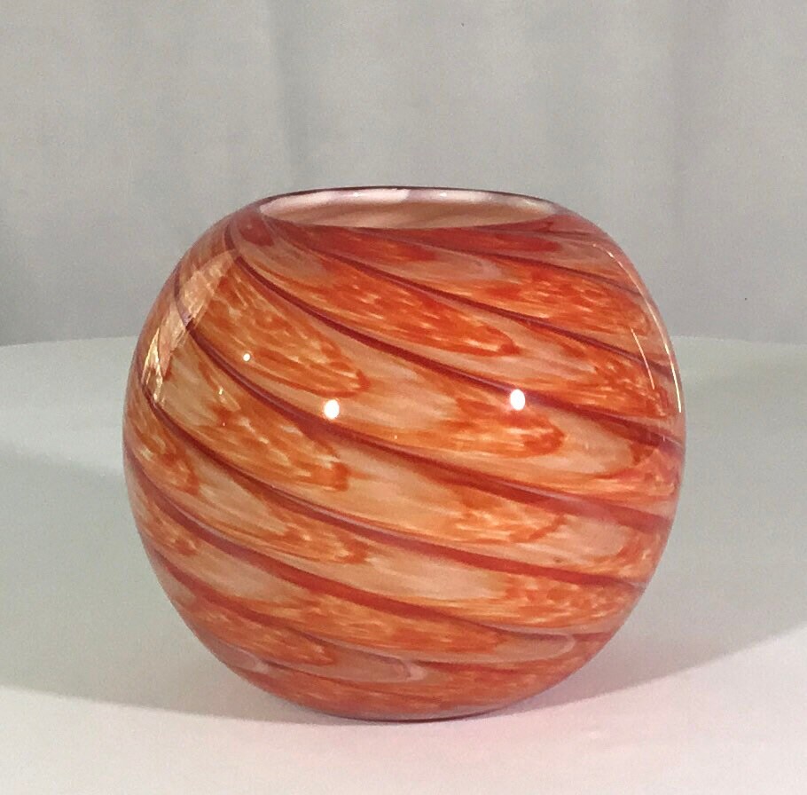 Large Orb Shaped Cased Glass Vase - Etsy
