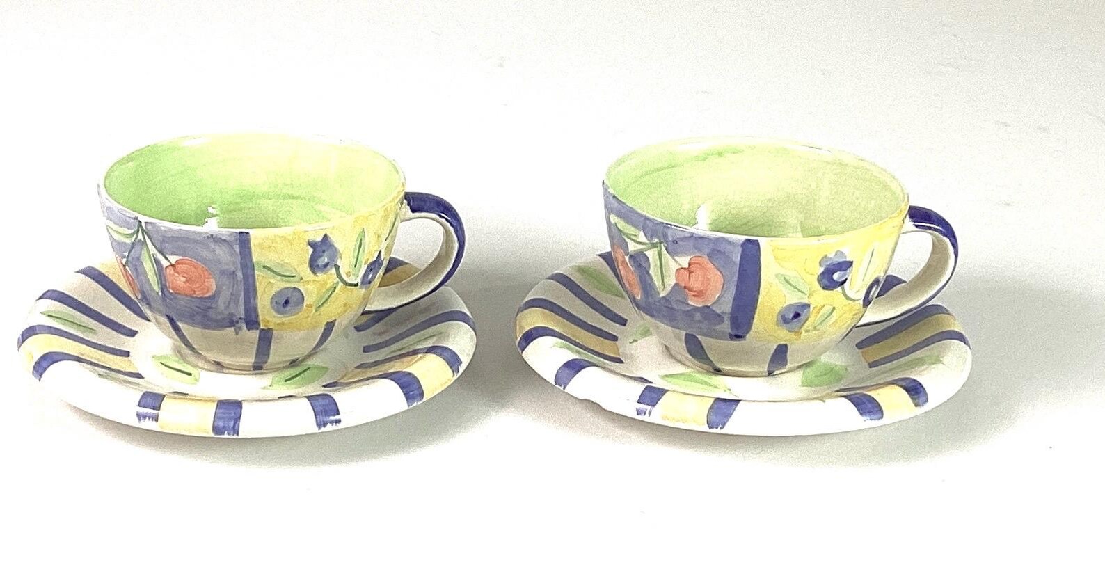 Bella Ceramics Coffee Cups and Saucers- a Pair - Etsy