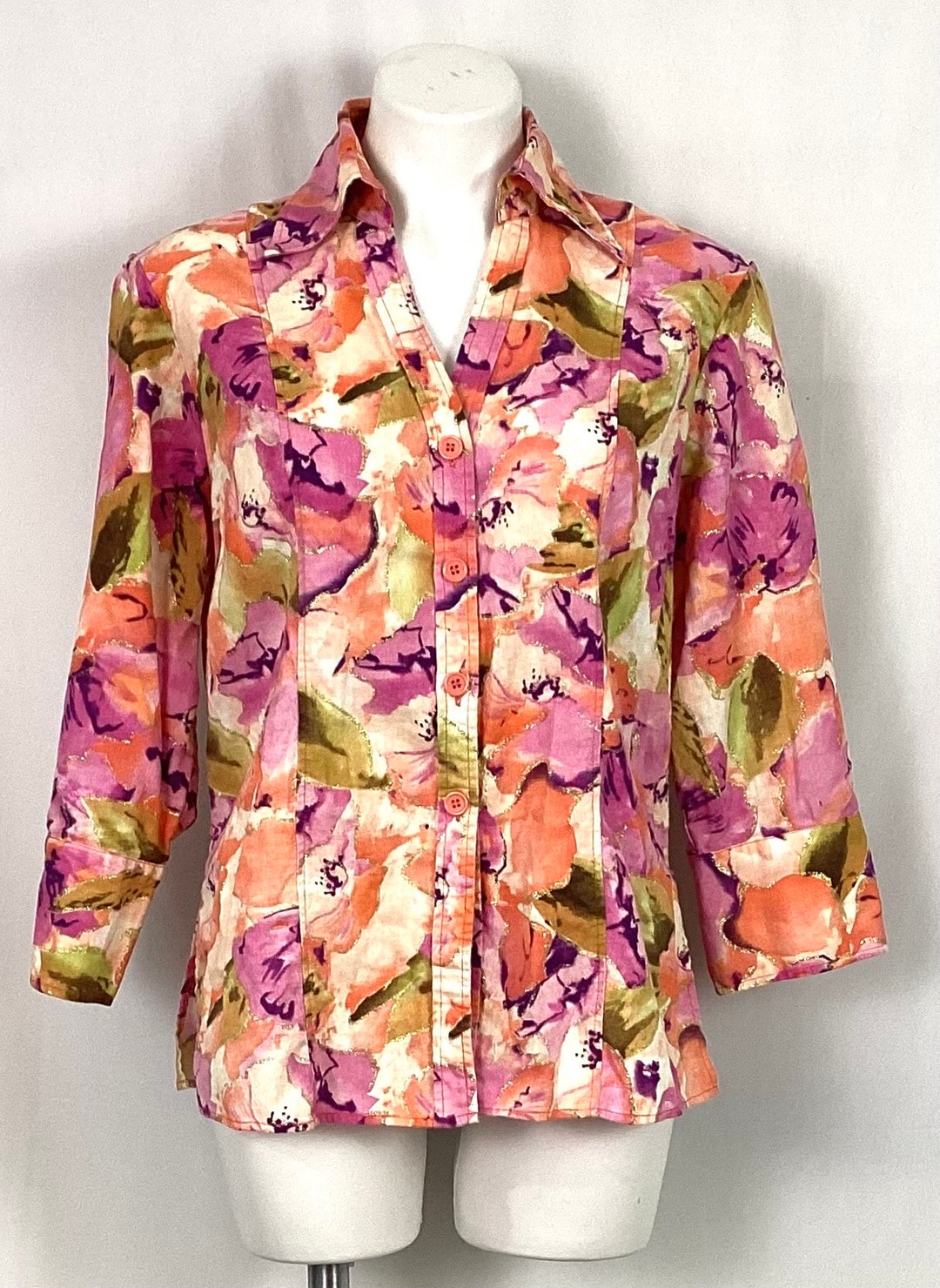 Harve Benard- Linen Tailored Blouse-size L - Etsy