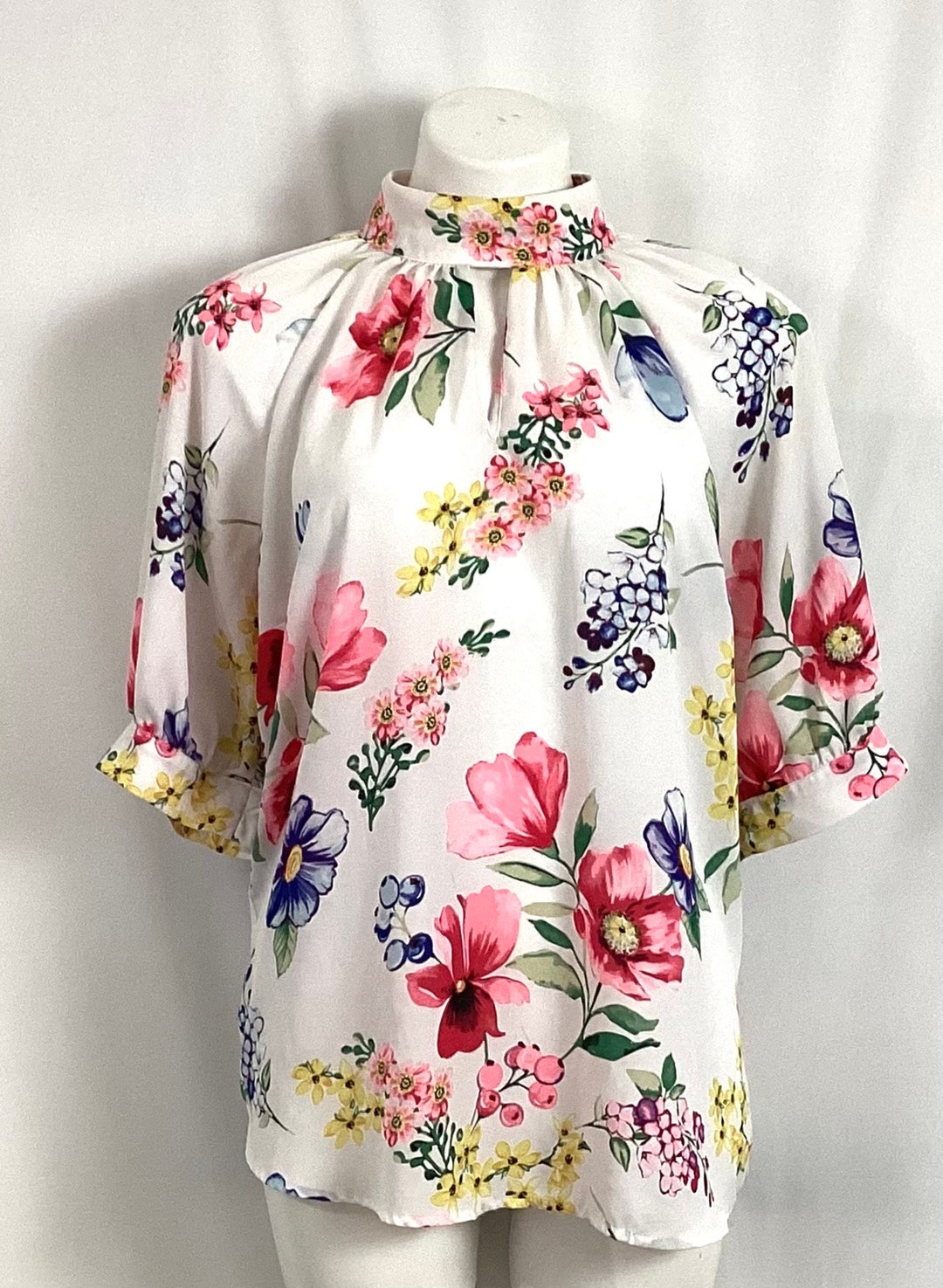 7th Ave Design Studio-floral Blouse-xl - Etsy