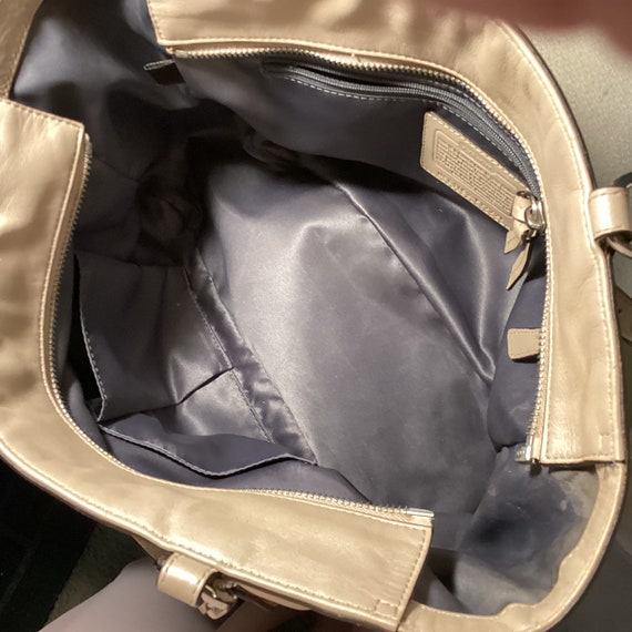 Coach- F17721- gallery soft shimmery leather EW tote… - Gem