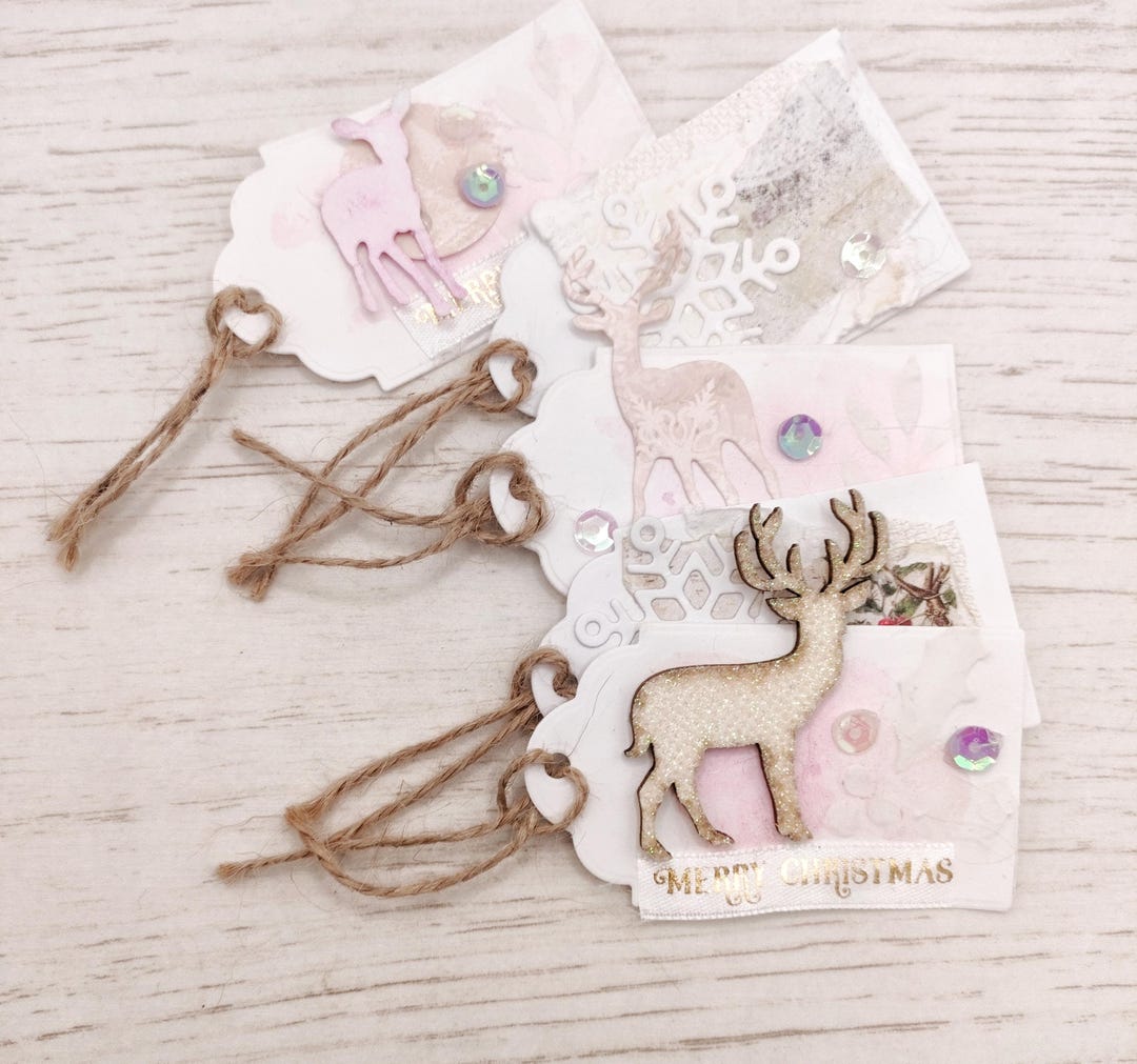 Christmas Stag Gift Tags, Pink Christmas Decorations, Christmas Gift ...