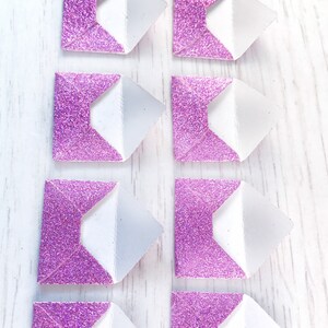 10 mini cards and envelopes glitter pink envelopes thank you | Etsy