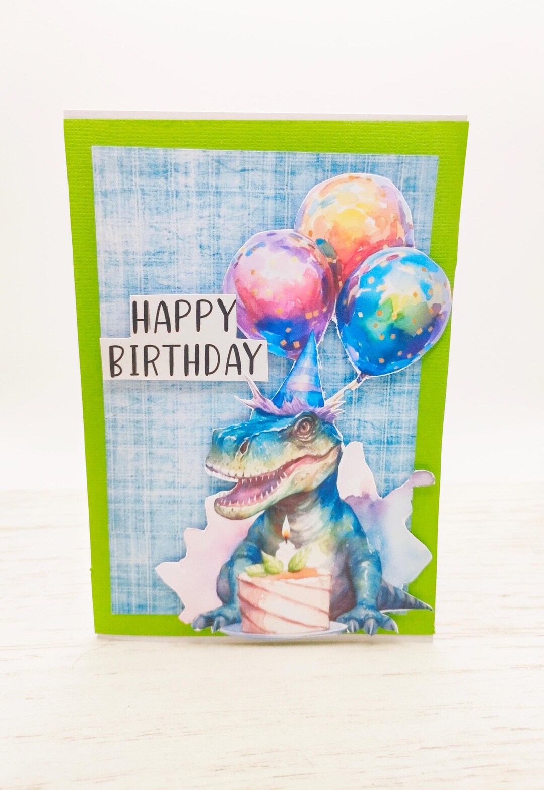 Handmade Dinosaur Birthday Card – Personalised Greeting for Kids ...
